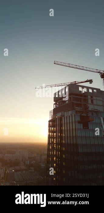 development of modern office skyscraper building made of glass and ...