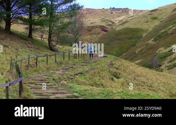 Jacob's Ladder in the Derbyshire Peak District is a set of stone steps ...