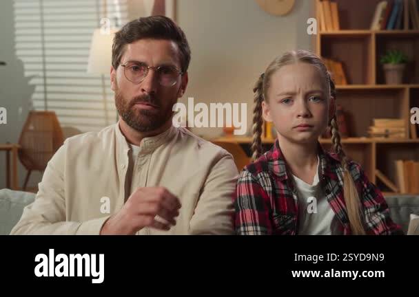 Caucasian family problem quarrel conflict offended father dad man with ...