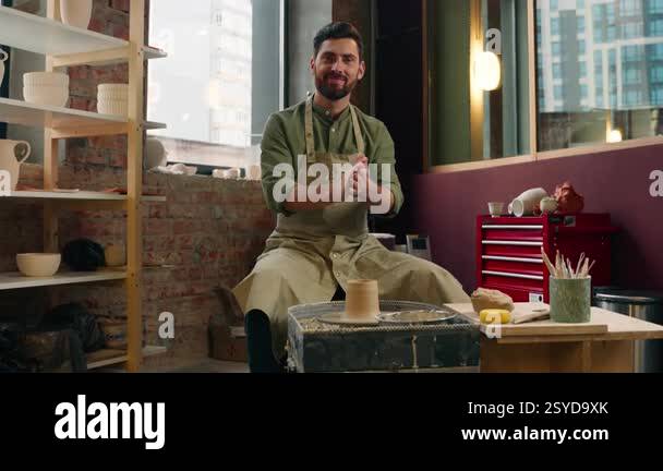 Confident talented happy Caucasian man guy businessman male small ...