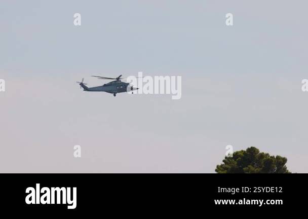 A helicopter flies over trees in Monte Carlo Stock Video Footage - Alamy