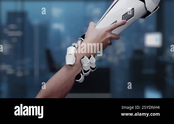 A captivating visual showcasing the connection between a human hand and ...