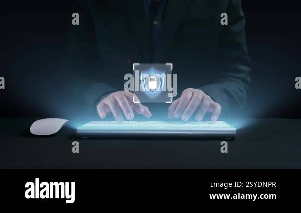 Business person explore the core of cyber security. Delve into cyber ...