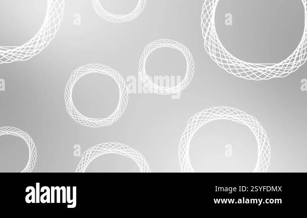 Animated white color multiple wiggling mesh pattern in circular shapes ...