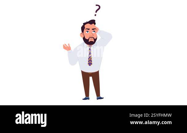 confused business man. businessman with question mark, confused, doubt ...