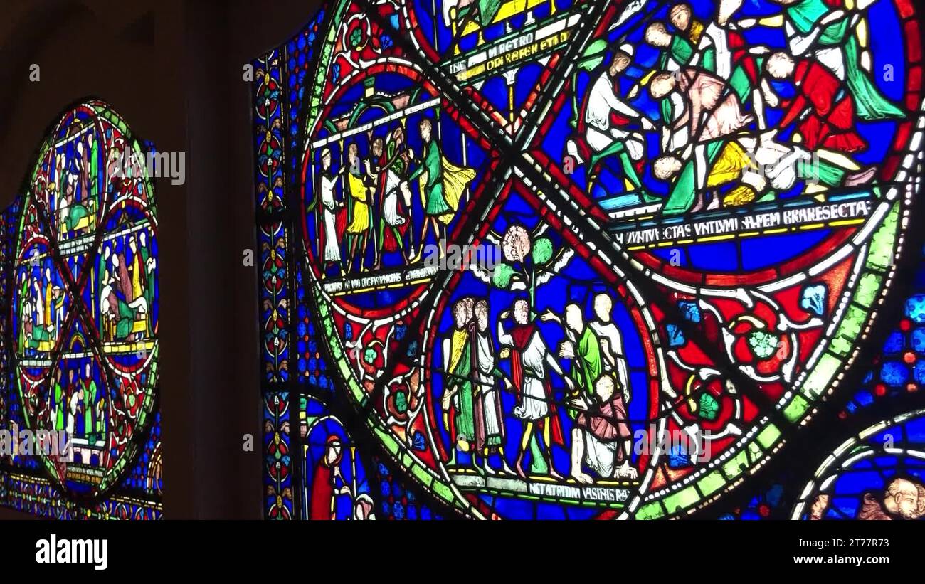 800-year-old stained glass window on loan at the British Museum Stock ...