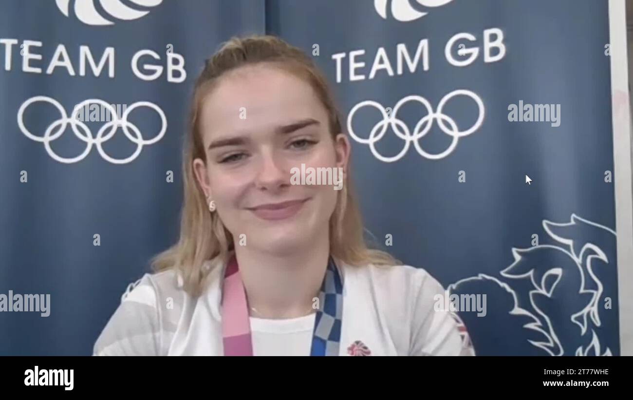 Alice Kinsella speaks after Team GB picked up a bronze medal in women's team gymnastics at the ...