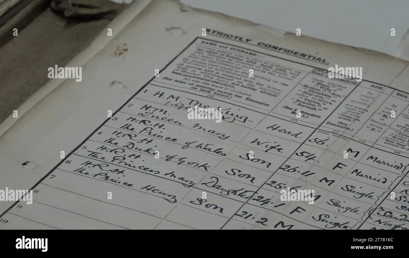 King George V's entry in the 1921 census unveiled 100 years on Stock ...