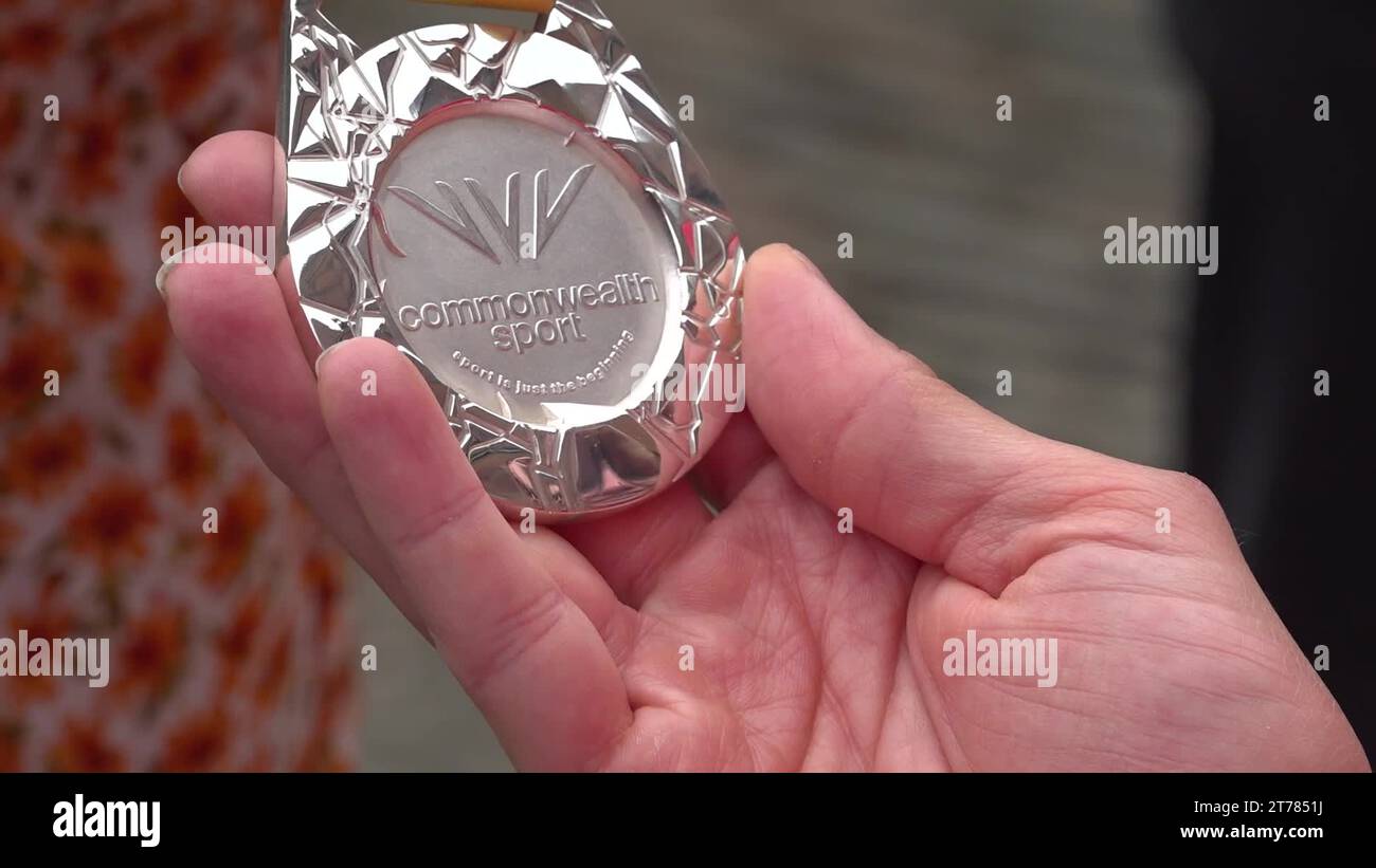 Birmingham 2022 unveil Commonwealth Games medals Stock Video Footage ...