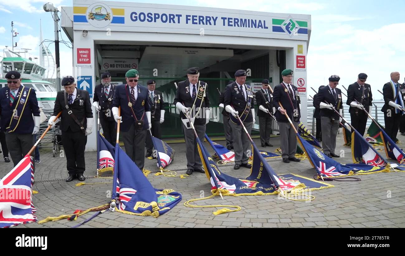Falklands veterans mark 40th anniversary of the war Stock Video Footage ...