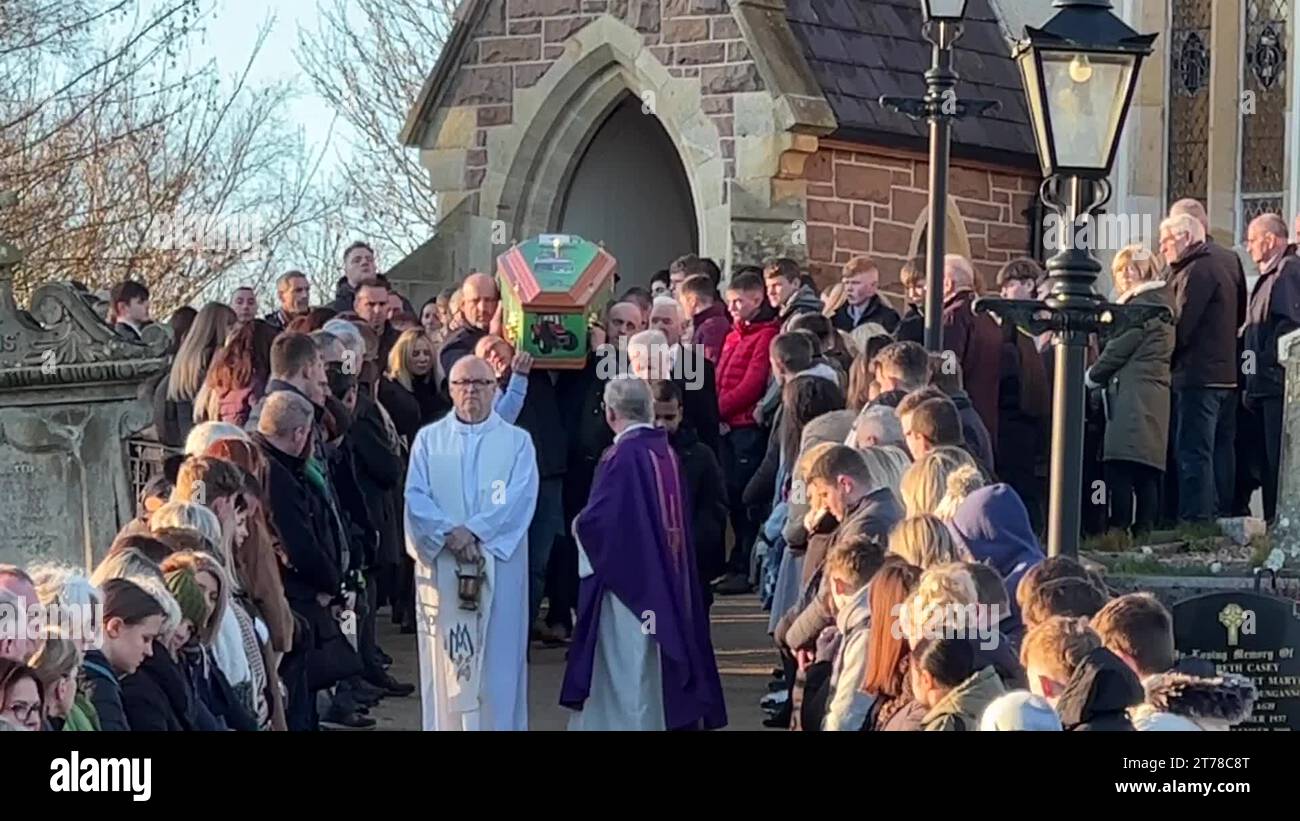 Funeral of 15-year-old Matthew McCallan Stock Video Footage - Alamy