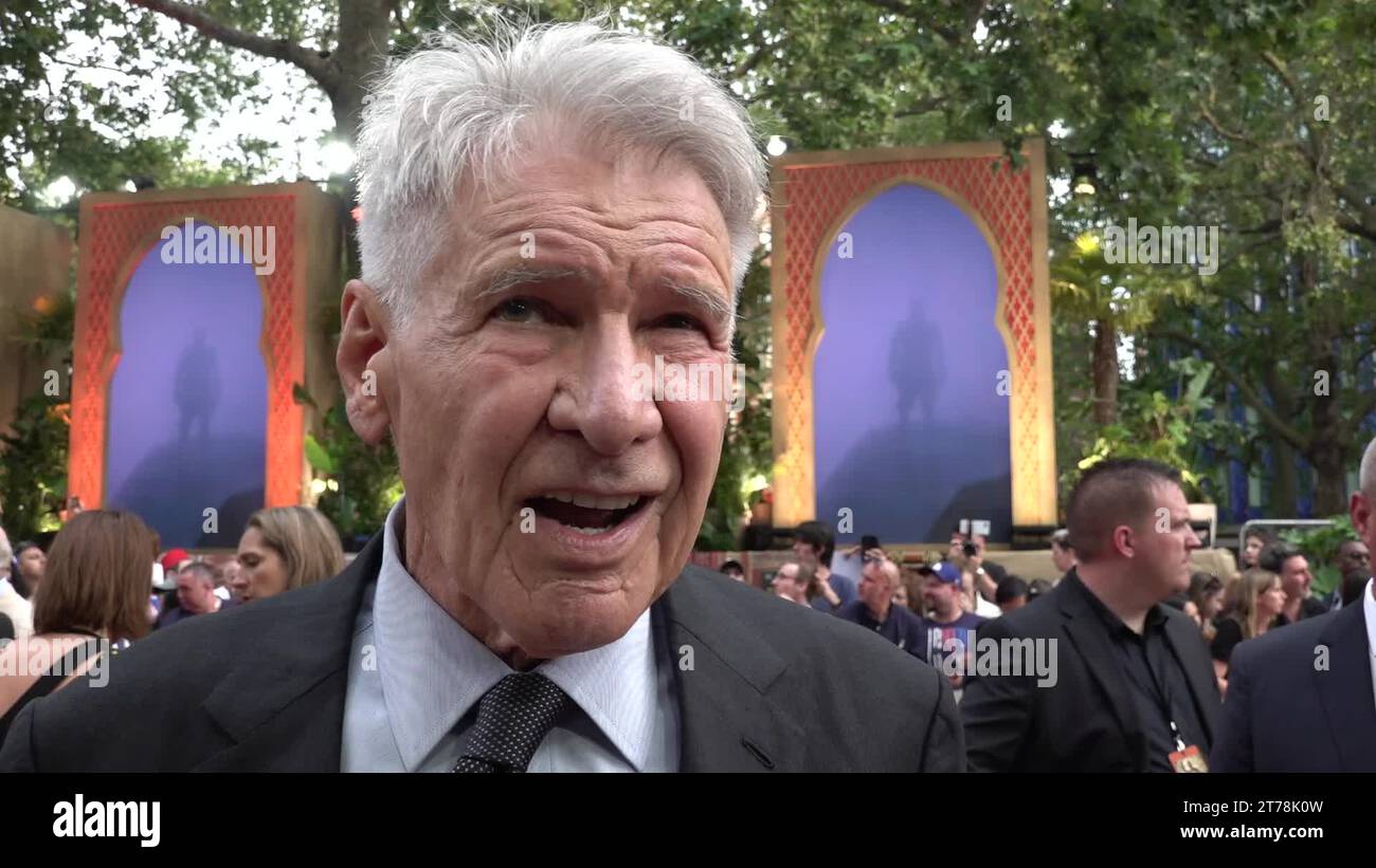 Interview with Harrison Ford at UK premiere of new Indiana Jones film ...