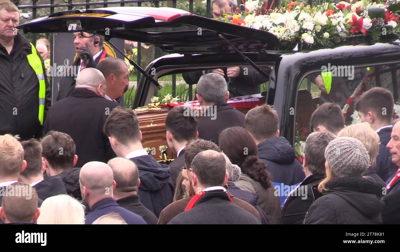 Funeral of Derry City's captain Ryan McBride Stock Video Footage - Alamy