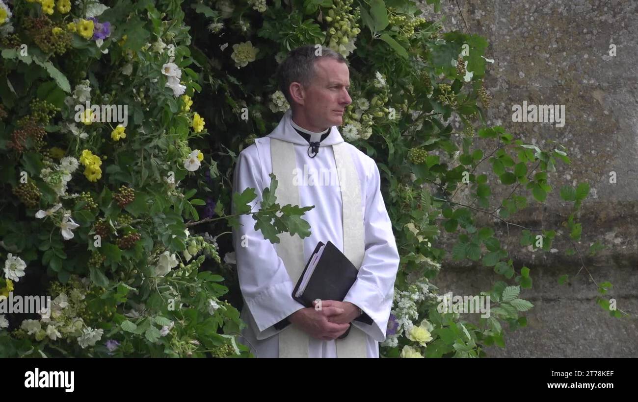 Guests arrive for the wedding of former chancellor George Osborne Stock ...