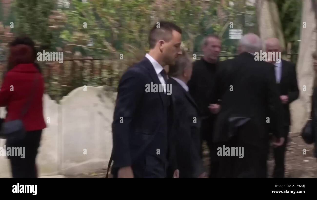Famous sporting icons arrive for Ray Wilkins' funeral Stock Video ...