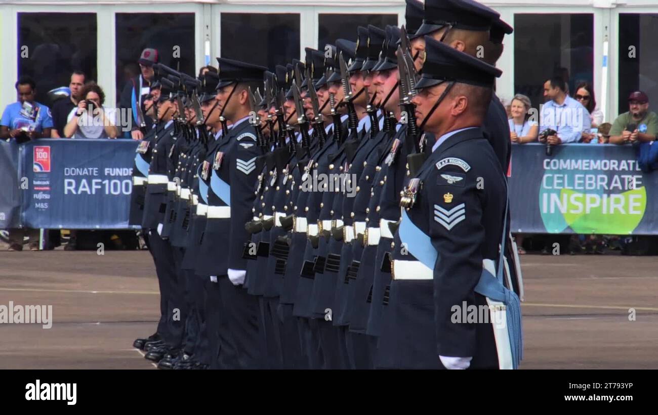 RAF 100 parade at Fairford airfield Stock Video Footage - Alamy