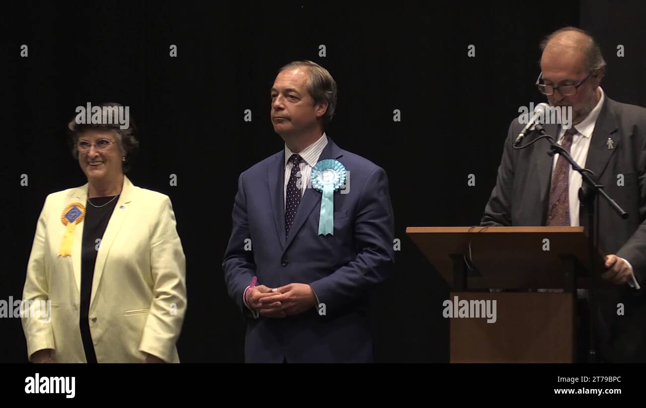 Nigel Farage elected MEP in South East England Stock Video Footage - Alamy