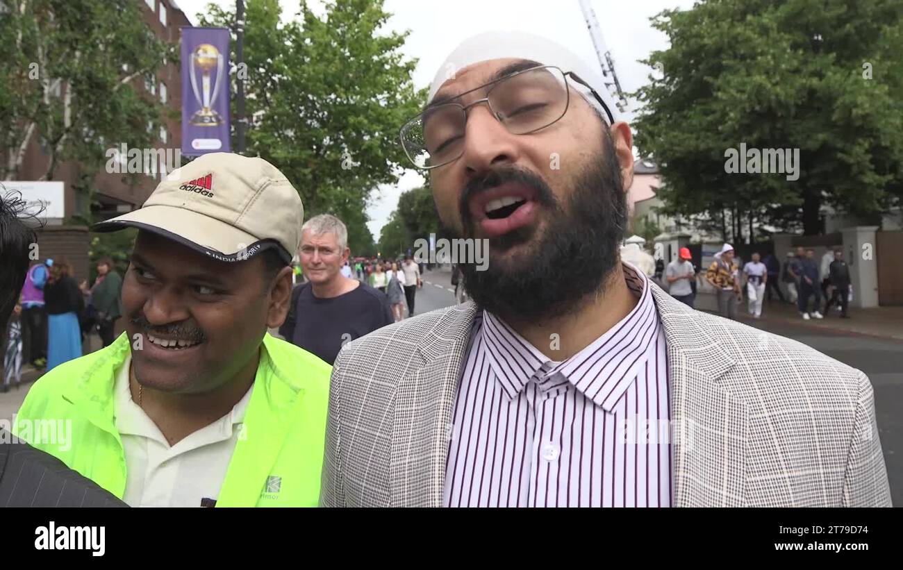 Fans descend on Lord's for Cricket World Cup final Stock Video Footage ...