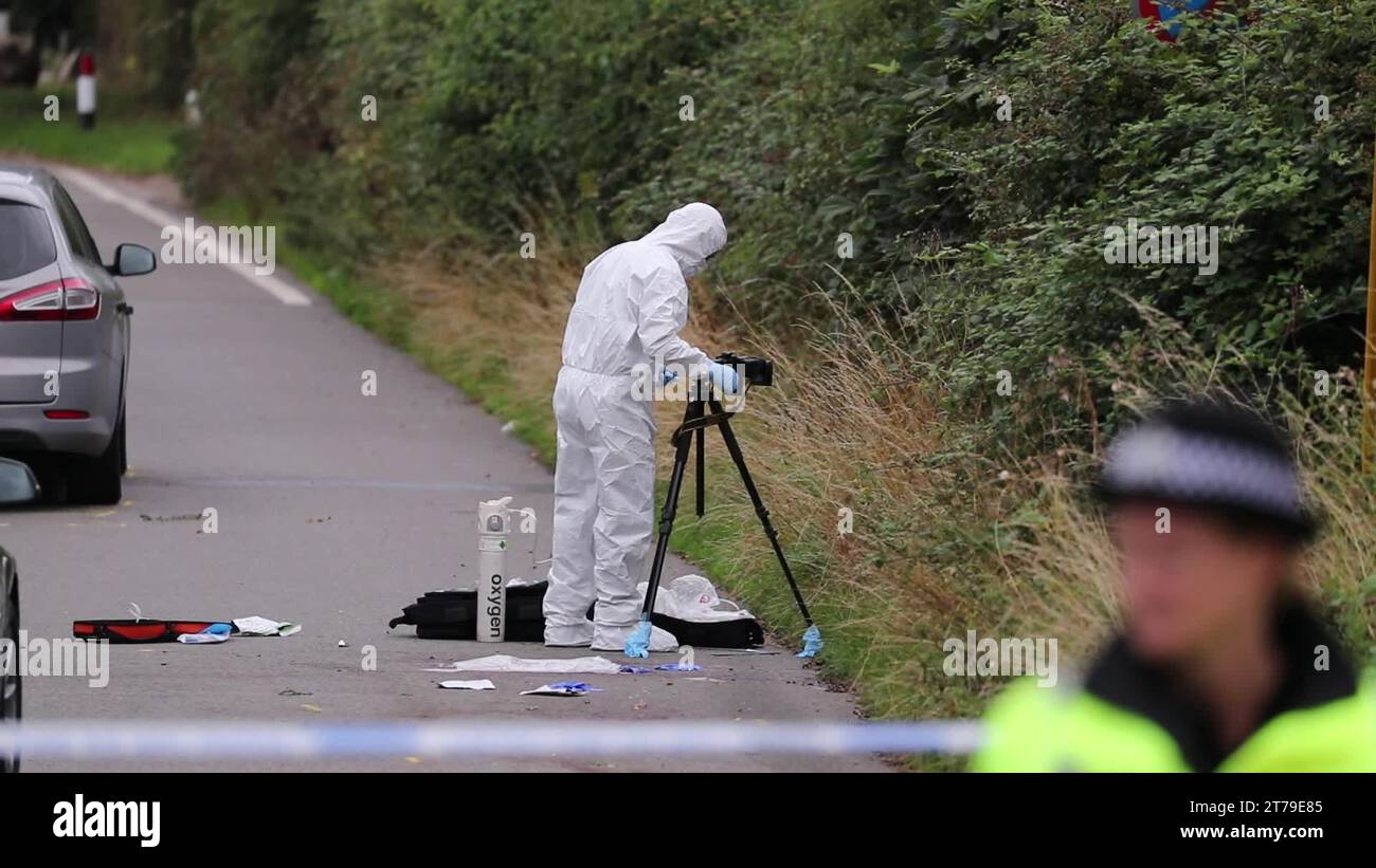 Scene of investigation in Berkshire where police officer killed Stock ...