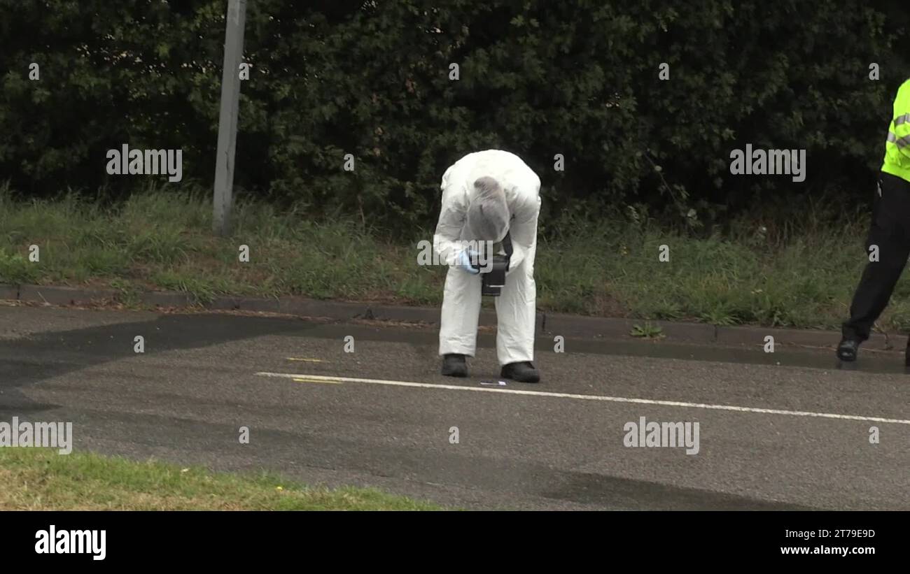 Scene of investigation in Berkshire where police officer killed Stock ...