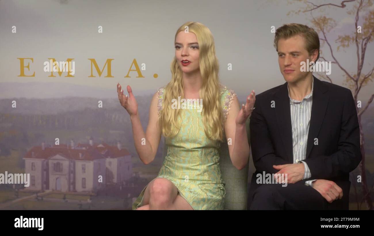 Anya Taylor-Joy and Johnny Flynn discuss new movie Emma Stock Video Footage - Alamy