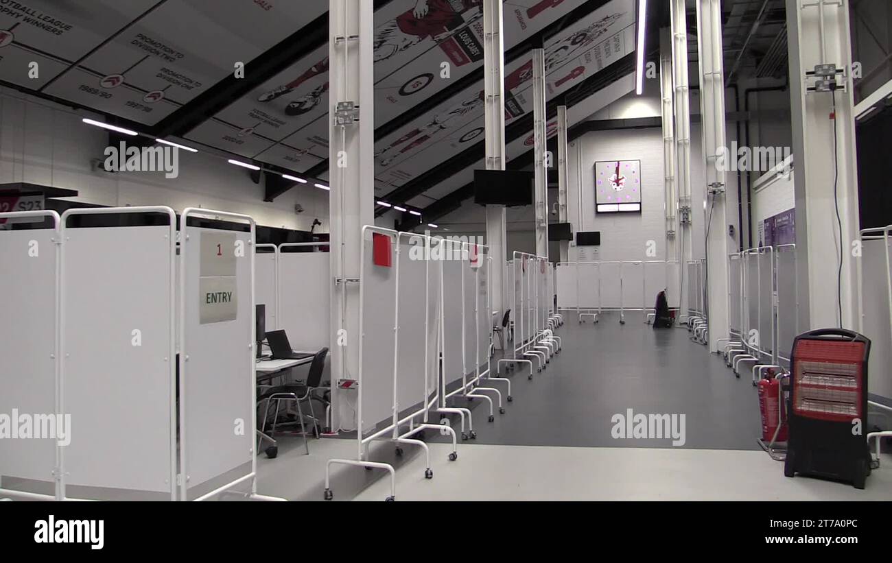 Mass vaccination centre set up inside Ashton Gate Stadium Stock Video ...