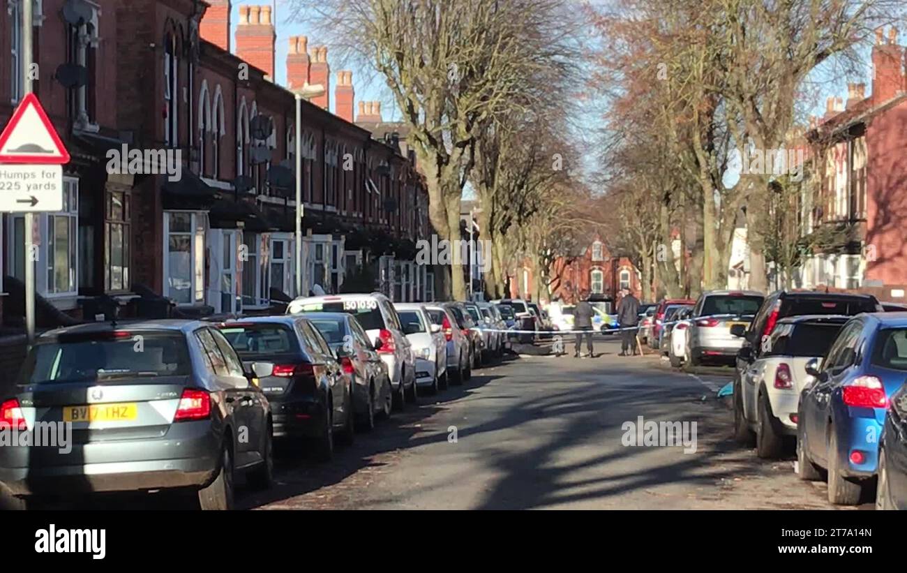 Crime scene after 15-year-old killed in Birmingham street attack Stock ...