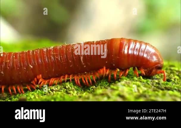 kluwing slow motion video. Spirostreptus leg details. Trigoniulus ...