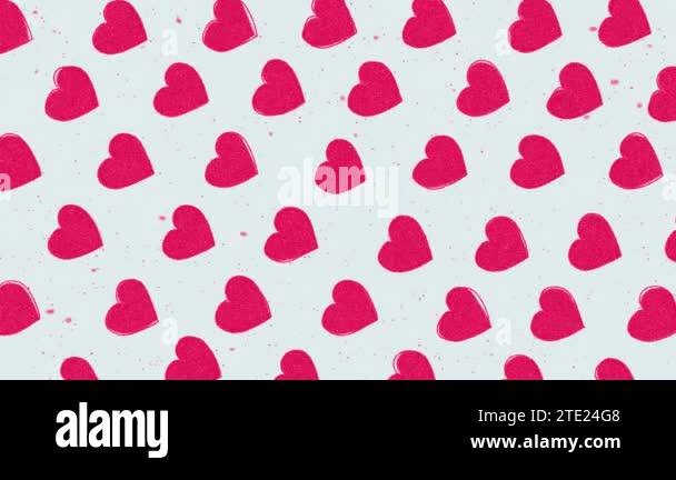 Animated hearts pattern with frame by frame cartoon style in vertical ...