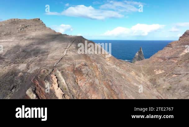 Ponta do Buraco Aerial overview. Epic dramatic overview of rock ...