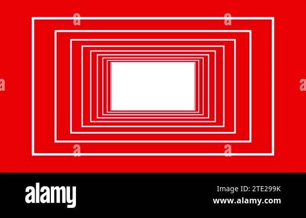 Infinity flight through white rectangle in tunnel. Seamless geometric ...