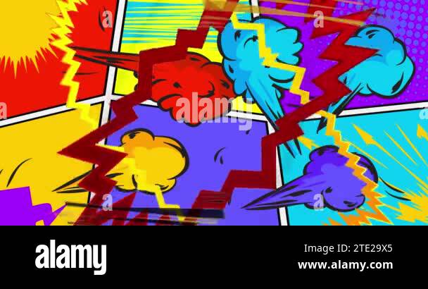 Comic Book Background. Motion poster. 4k animated Comics moving ...