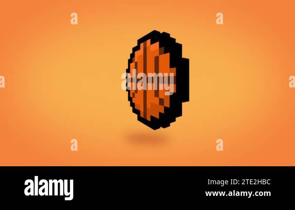 Pixel 8 bit rotating basketball - alpha channel included Stock Video ...