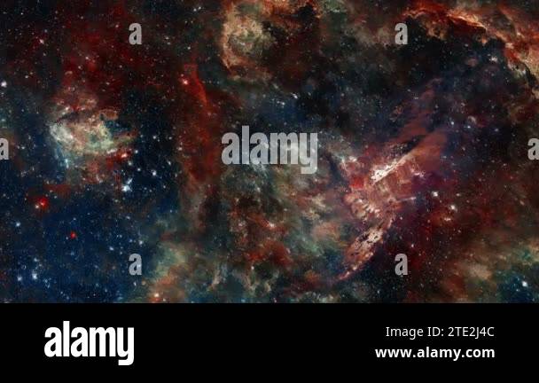 Nebula. Conditional structure in 3d. 4K. A gravitational array of stars ...