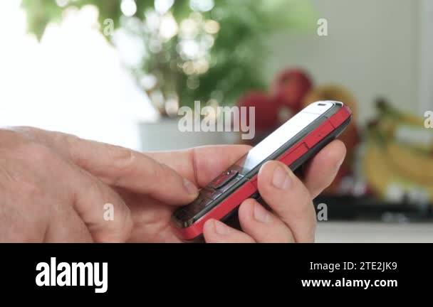 Close Up Shooting with an Elderly Person Using an Old Model of ...