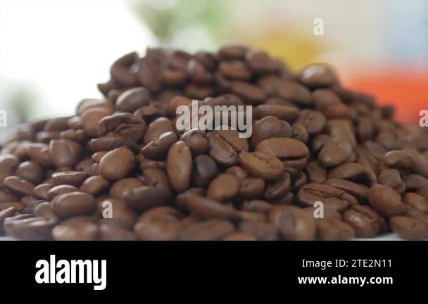 Close Up Shooting with Flavored Roasted Coffee Beans. Aromatic Fresh ...