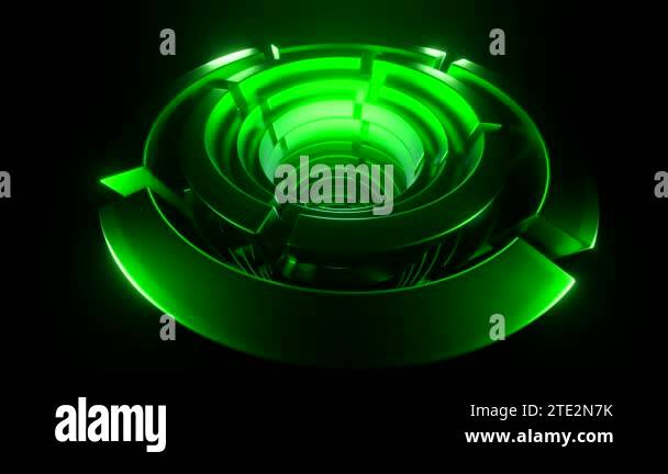 3D tunnel of rotating futuristic rings. Design. Futuristic 3d rings ...