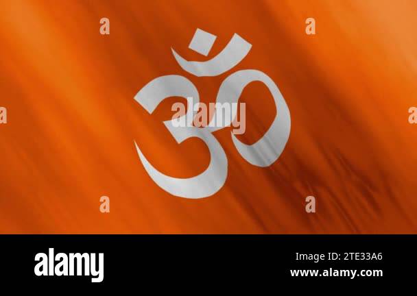 Animated Sikh Symbol Khanda Flag Waving in the WindSacred Hindu Om Aum ...