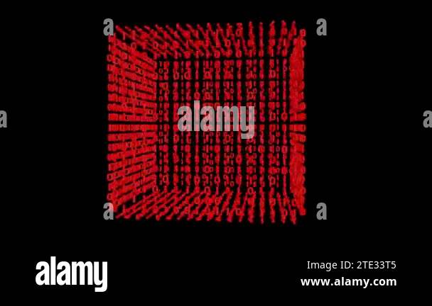 Magical Digital Cube 3D animation. VJ loops. Rotating numbers on the 3D ...