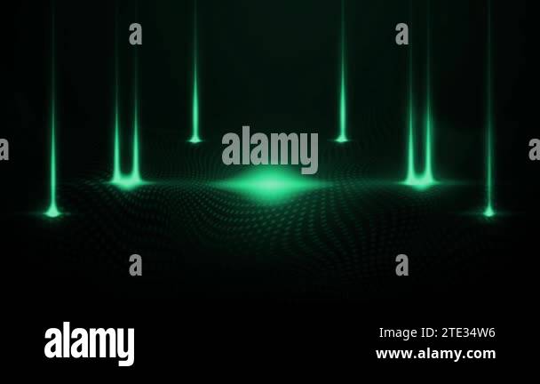 Neon light flashes continuously from the metallic space, looking modern ...