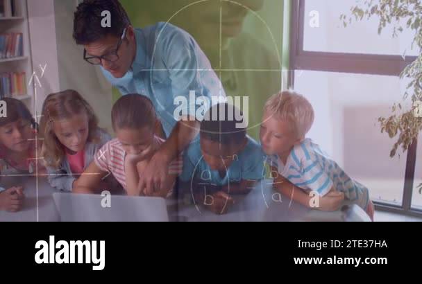 Animation of mathematical formulas over students and teacher in ...