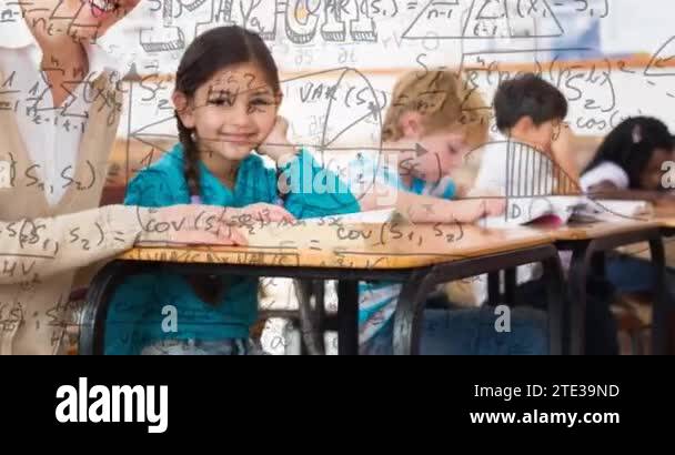 Animation of question mark with mathematical equations over ...