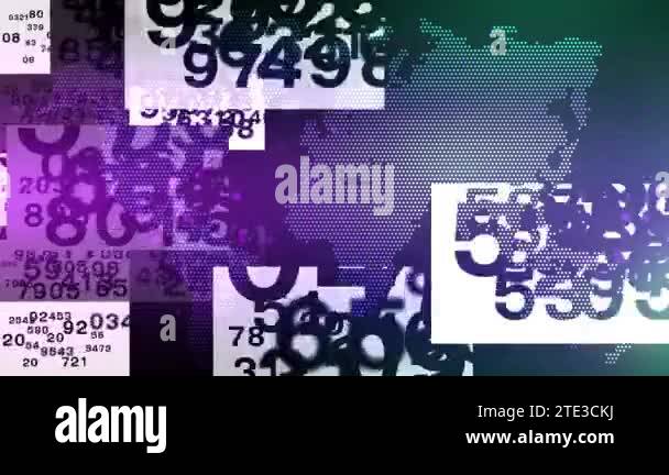 A continuous random number of numbers spread across an area on the ...