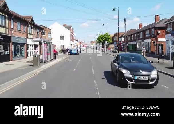 Leeds Garforth UK, 21st May 2020: Dash cam footage driving through the ...