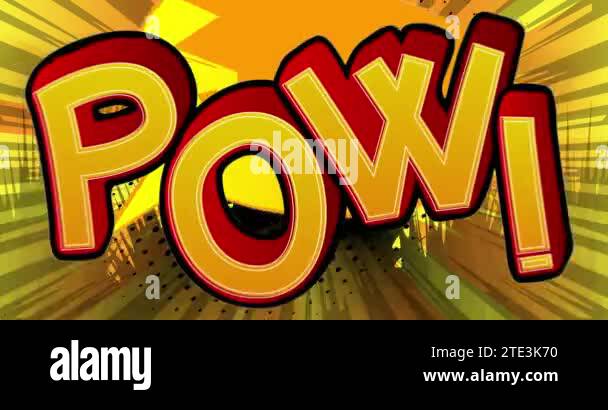 Pow. Motion poster. 4k animated Comic book word text moving on abstract ...