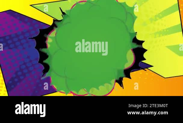 Pow. Motion poster. 4k animated Comic book word text moving on abstract ...