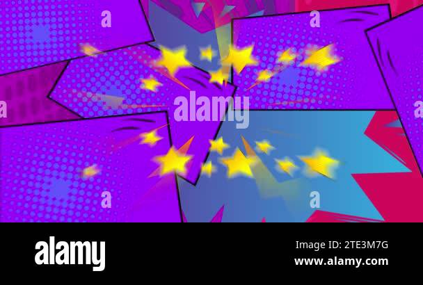 Pow. Motion poster. 4k animated Comic book word text moving on abstract ...