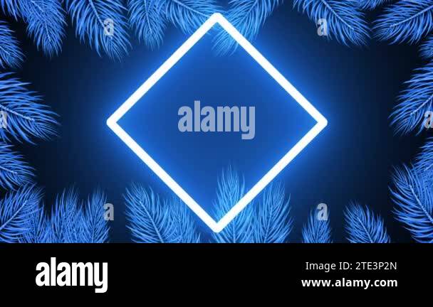 Modern Style Animated Neon Light Frame with Rotating Tree Branches ...