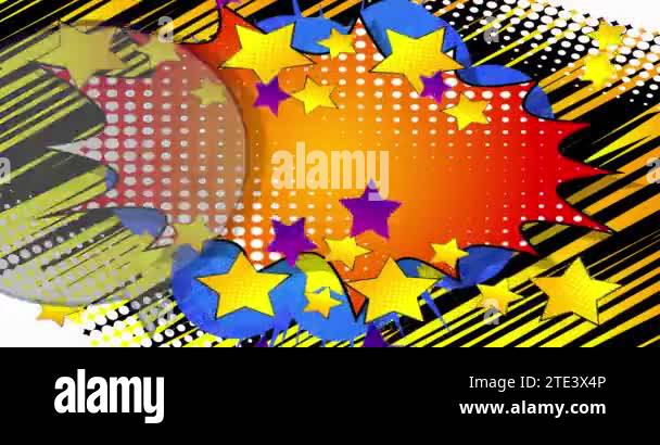 Abstract Comic Book Background Cartoon. Motion poster. 4k animated ...