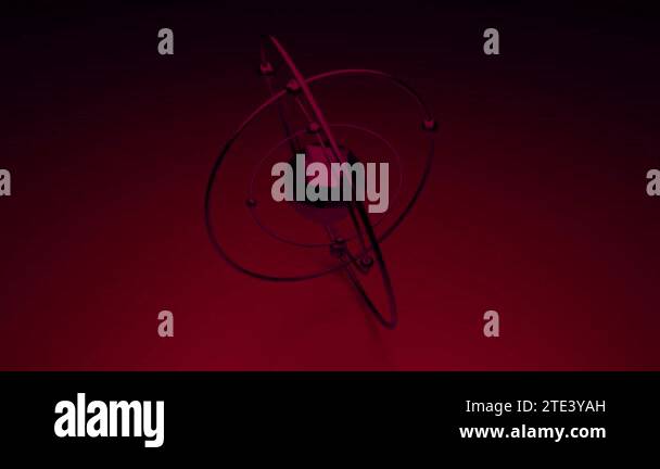 Red background.Design. A model of the solar system in abstraction on a ...